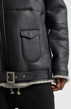 Rick Owens Jumbo Luke Stooges Leather Jacket In Black/ Pearl - 30